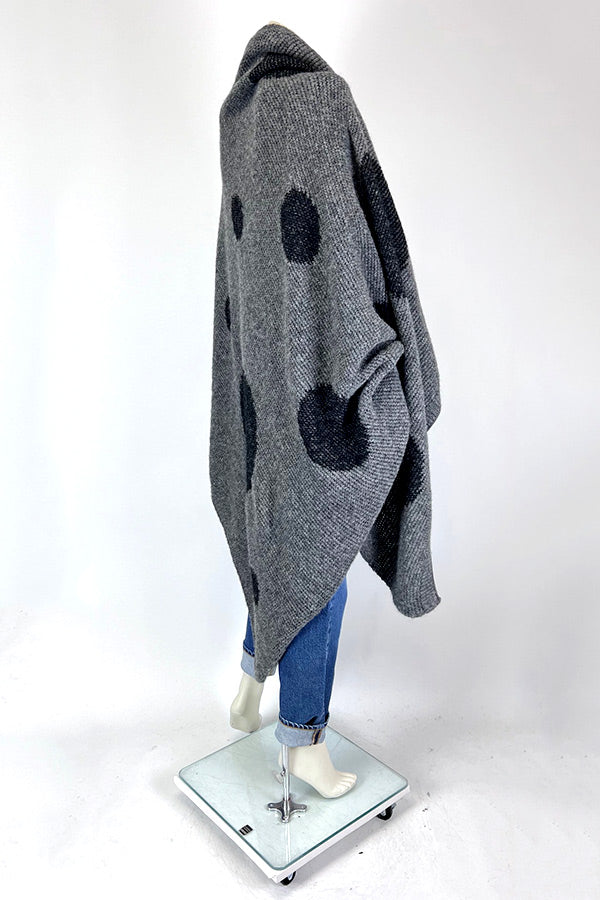 Amano Alpaca Charcoal & Black Spot Wrap / Throw | Aniseed Boutique