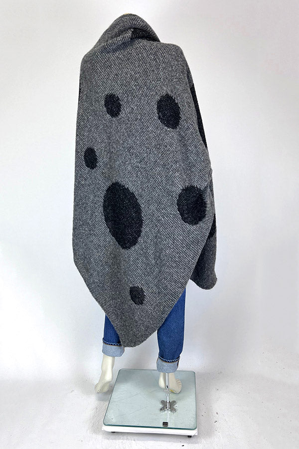 Amano Alpaca Charcoal & Black Spot Wrap / Throw | Aniseed Boutique