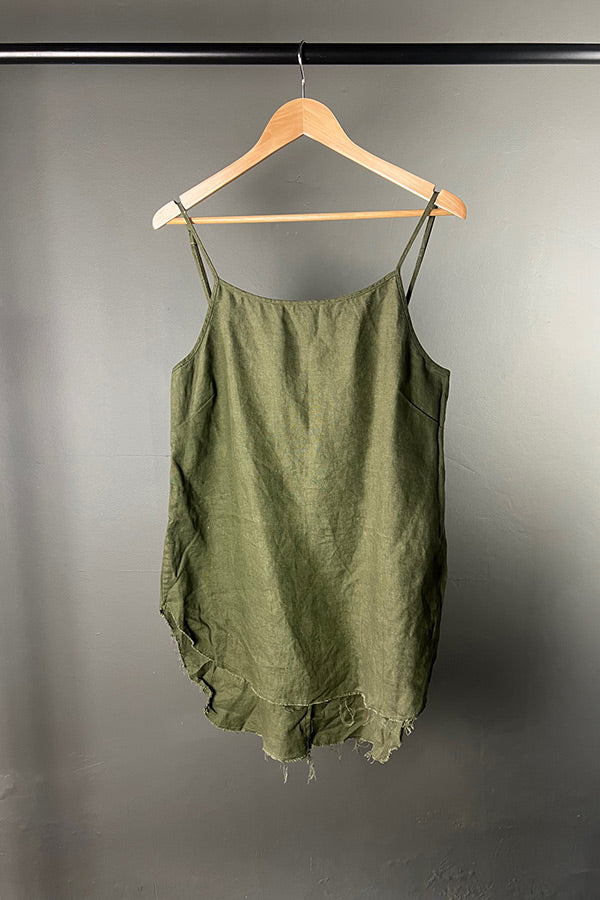 Amano Khaki Linen Cami | Aniseed Boutique