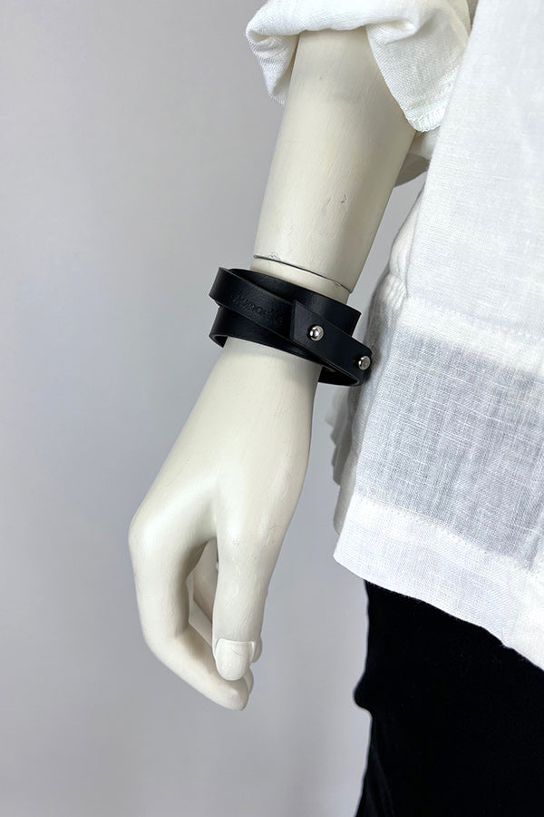 Aumorfia Thin Leather Cuff with Sterling Silver Detail | Aniseed Boutique
