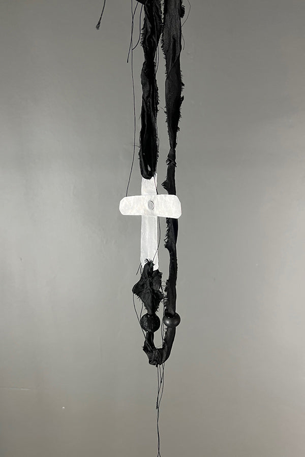 Studio Koak Silk Beaded Necklace with Tin Cross | Aniseed Boutique