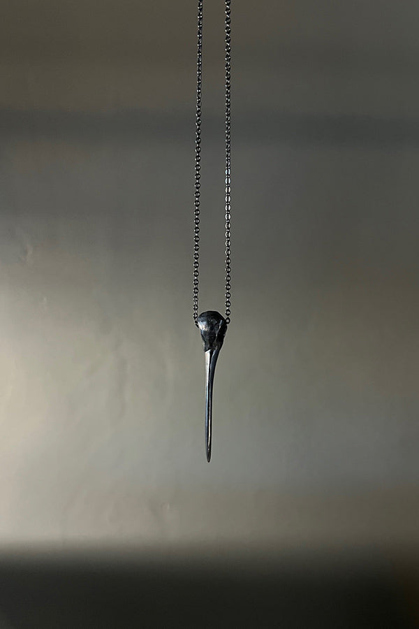 Koak Hand Forged Bird Skull with Long Beak Pendant Necklace | Aniseed ...