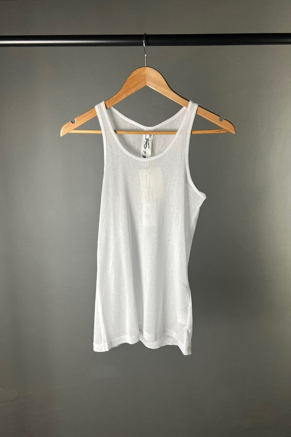 M.A. Dainty White Mesh Singlet | Aniseed Boutique