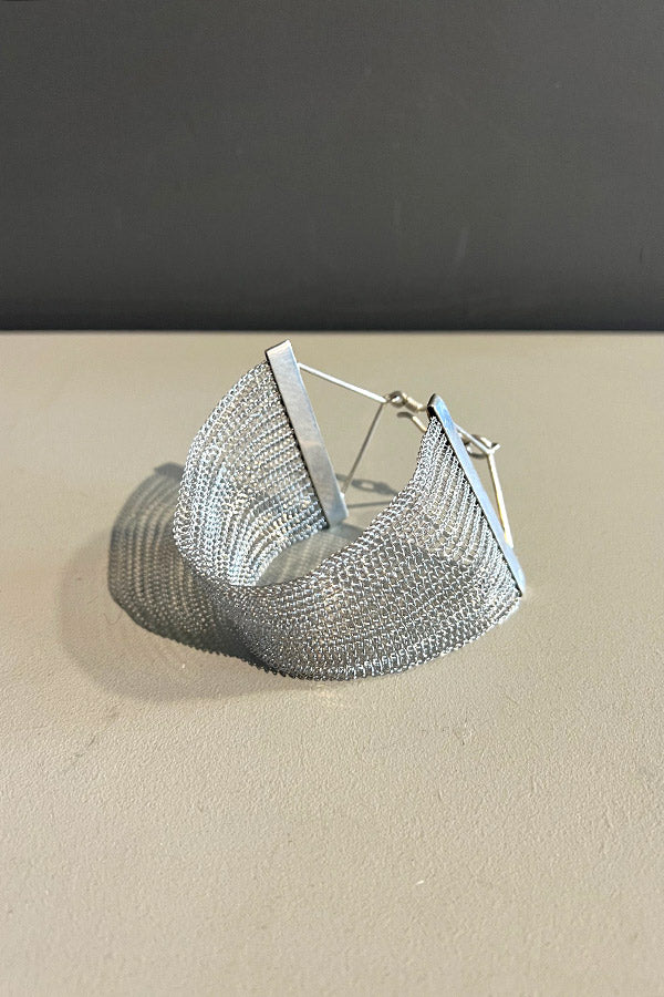 Seriously Designed Silver Wire Cuff with Silver Clasp | Aniseed Boutique