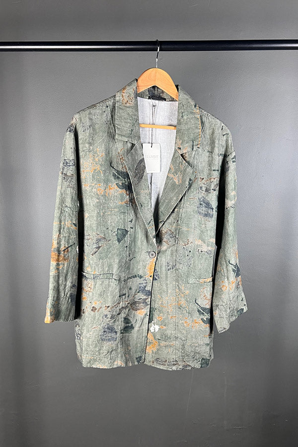 Transit Print Linen Jacket – Aniseed